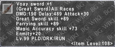 Voay Sword +1 - FFXI Wiki