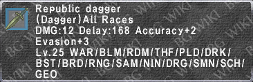 Republic Dagger - FFXI Wiki