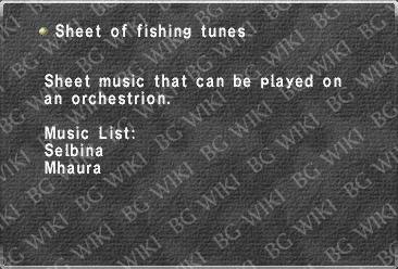 Sheet of fishing tunes - FFXI Wiki