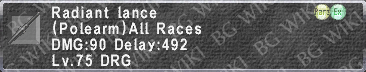 Radiant Lance - FFXI Wiki