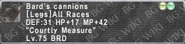 Bard's Cannions - FFXI Wiki