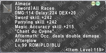 Almace (Level 119 II) - FFXI Wiki