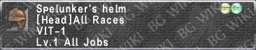 Spelunker's Helm - FFXI Wiki