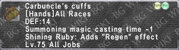 Carbuncle's Cuffs - FFXI Wiki