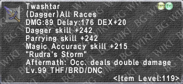 Twashtar (Level 119) - FFXI Wiki