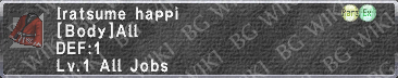 Iratsume Happi - FFXI Wiki