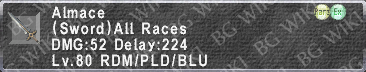 Almace (Level 80) - FFXI Wiki