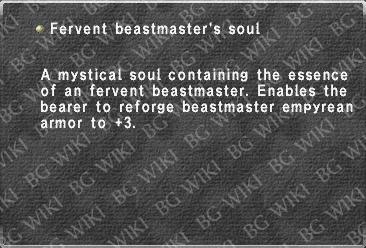 Fervent beastmaster's soul - FFXI Wiki