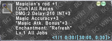 Magician's Rod +1 - FFXI Wiki