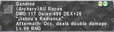 Gandiva (Level 99) - FFXI Wiki