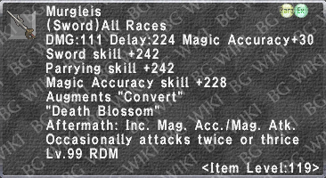 Murgleis (Level 119) - FFXI Wiki