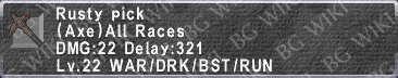 Rusty Pick - FFXI Wiki