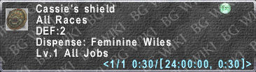 Cassie's Shield - FFXI Wiki