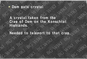 Dem gate crystal - FFXI Wiki